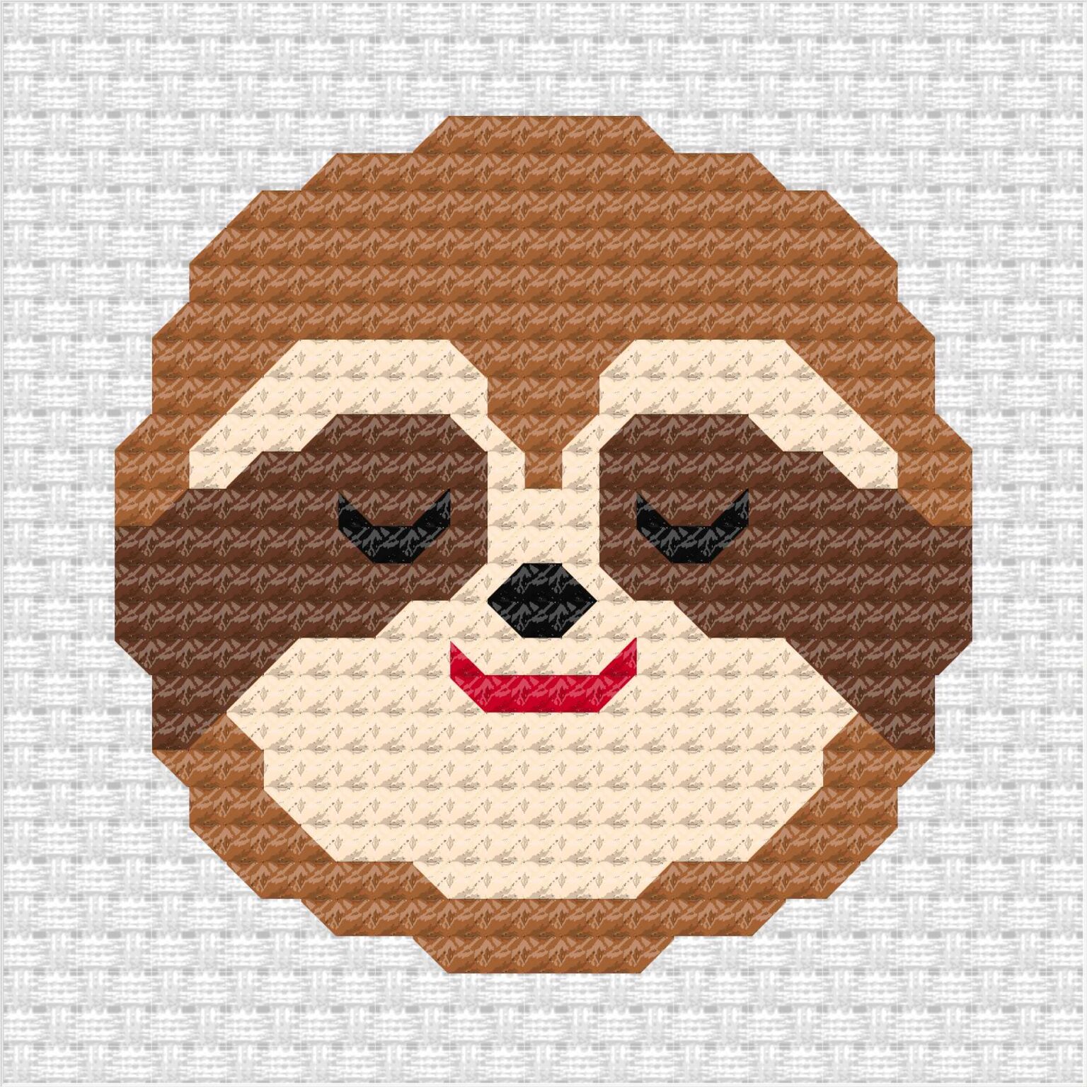Mini Sloth free cross stitch pattern