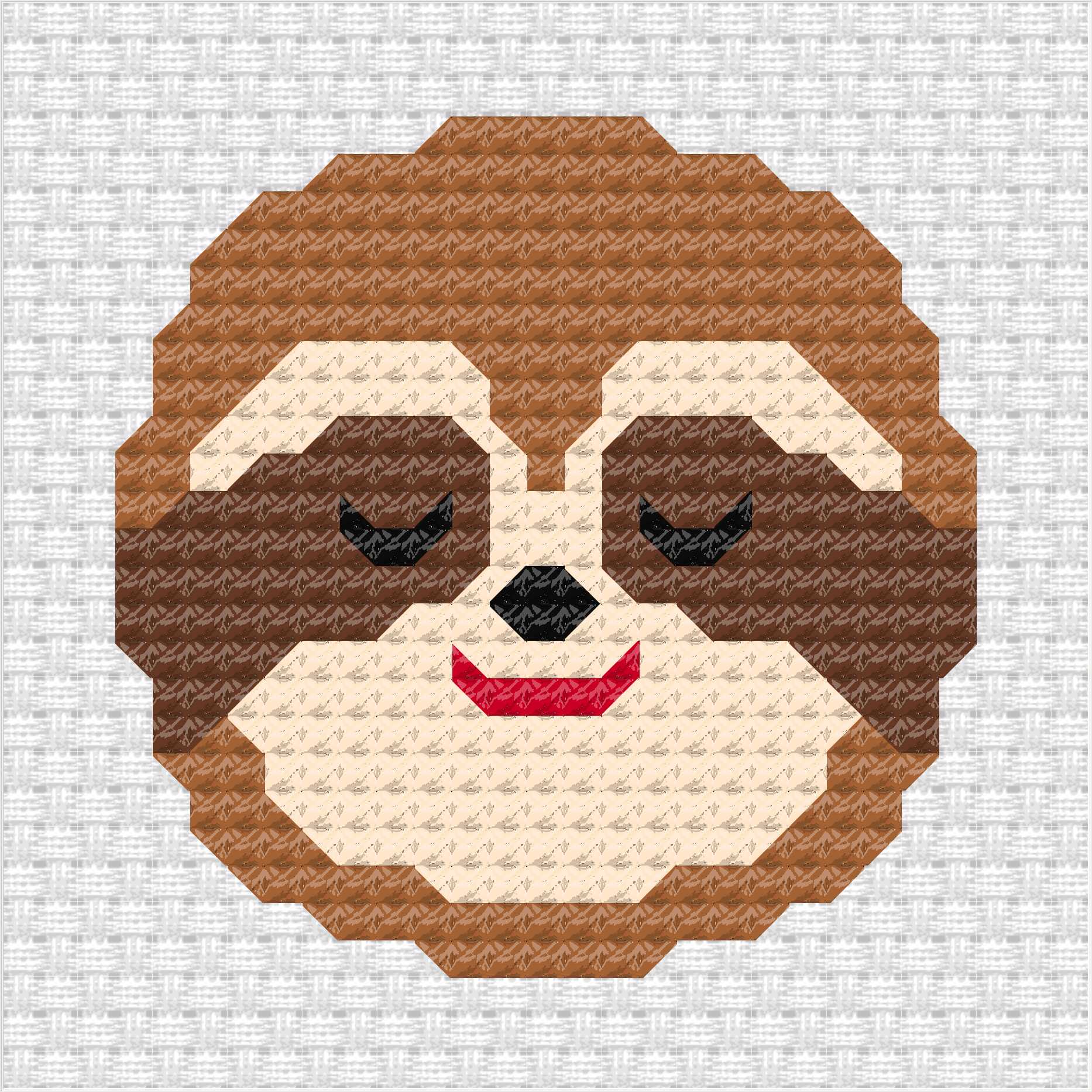 Mini Sloth free cross stitch pattern