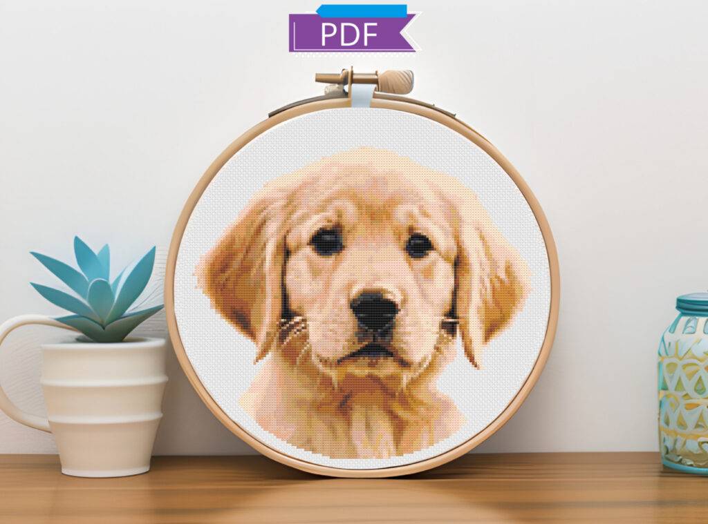 Golden Retriever cross stitch pattern – TetchyStitch