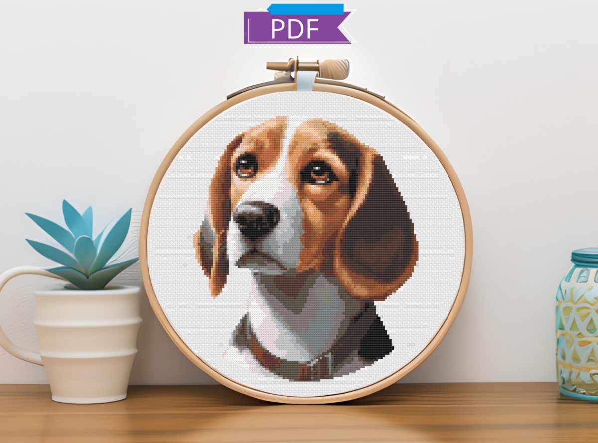 Beagle cross stitch pattern