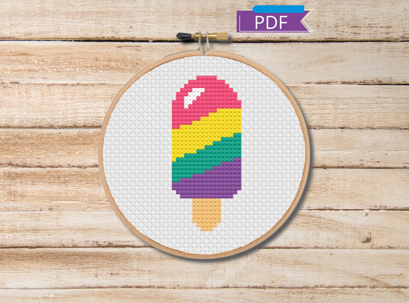 Popsicle cross stitch pattern