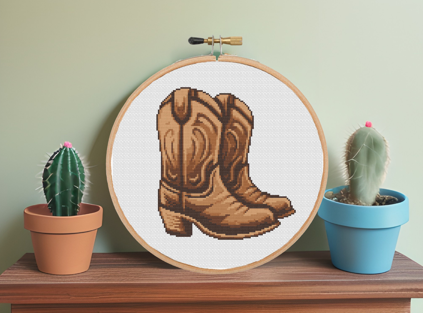 Cowboy Boots cross stitch pattern