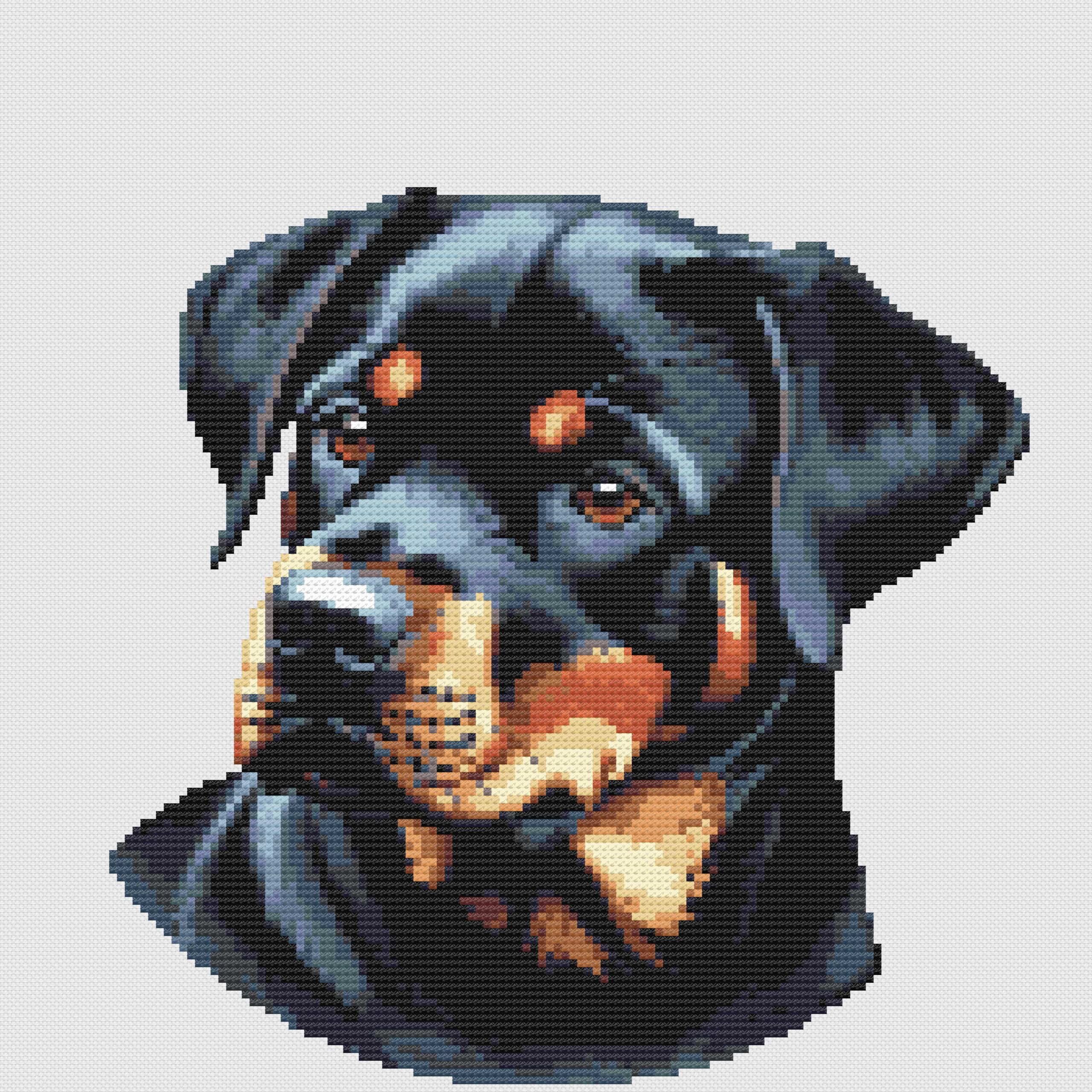 Rottweiler Dog cross stitch pattern