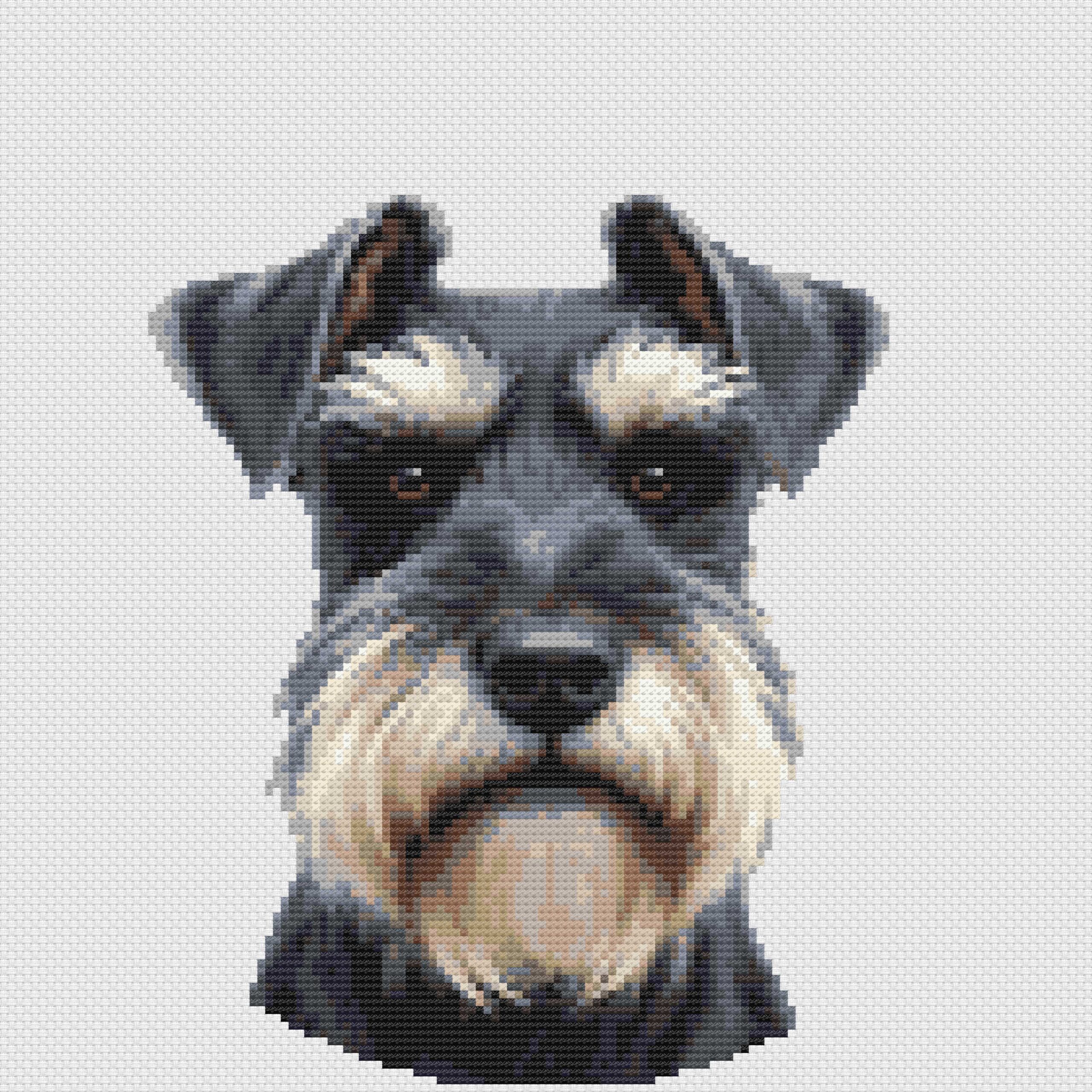 Cute Schnauzer cross stitch pattern